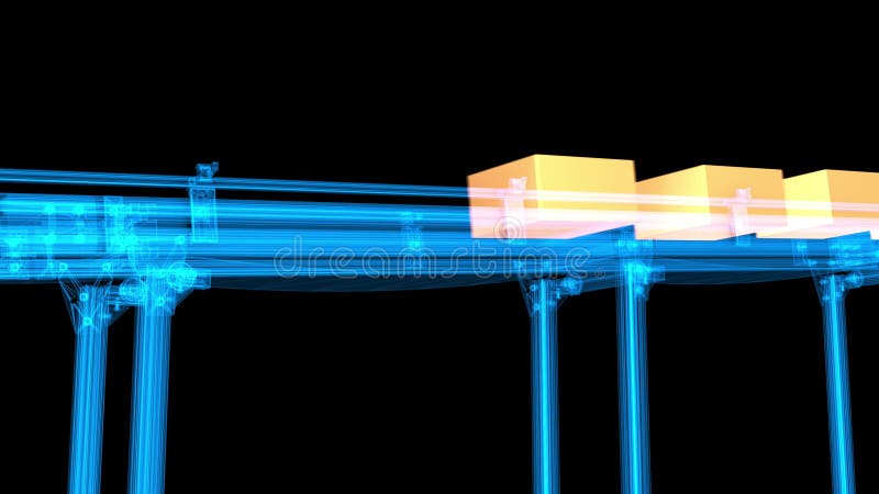 Conveyor belt - side view stock video. Video of belt - 159064343