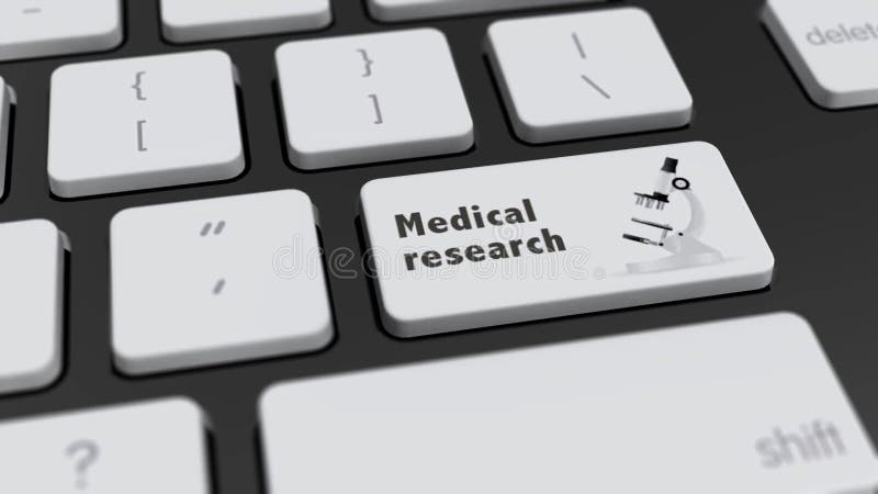 Medical Research Button on Computer Keyboard. Key is Pressed Stock ...