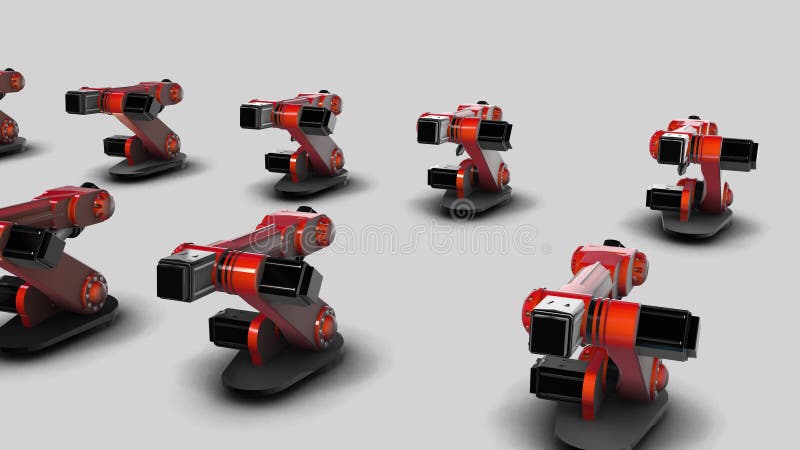 Robotic arm rotation loop stock video. Video of background - 166241287