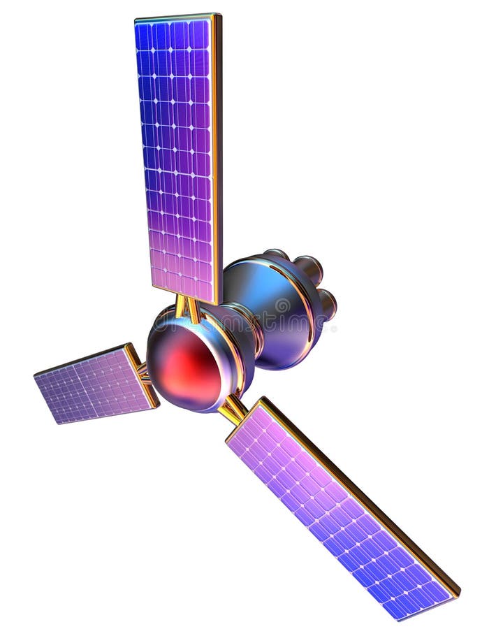 3D Model of an Artificial Satellite of the Earth Stock Illustration ...