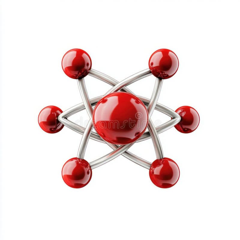 3D Model of an Atom with Electrons Stock Illustration - Illustration of ...