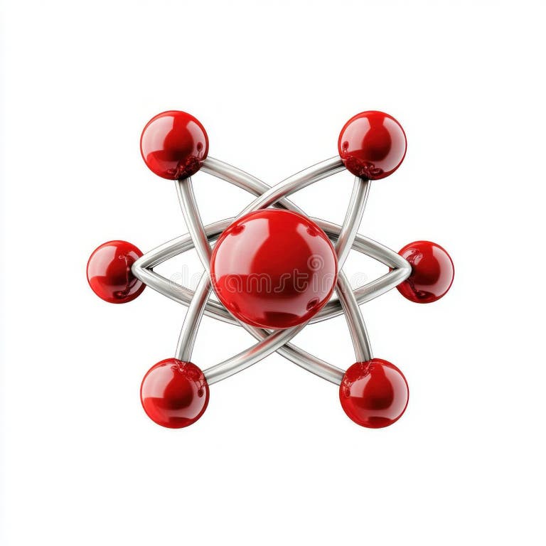 3D Model of an Atom with Electrons Stock Illustration - Illustration of ...