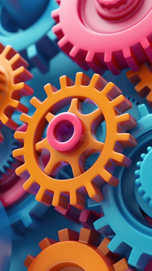 3D Model of an Automation Software Icon in Vibrant Colors Stock ...