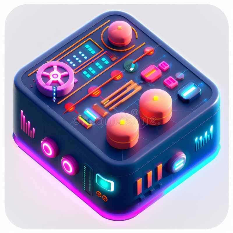 3D Model of an Automation System Icon with Bright Engaging Colors Stock ...