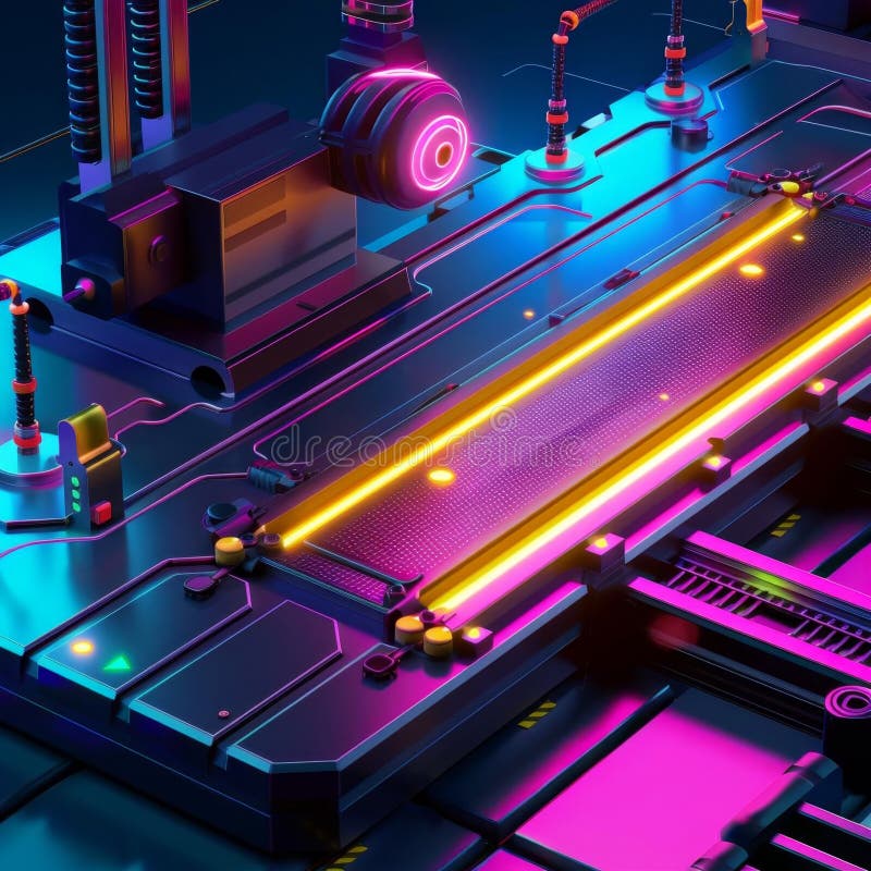 3D Model of an Automation System Icon with Bright Engaging Colors Stock ...