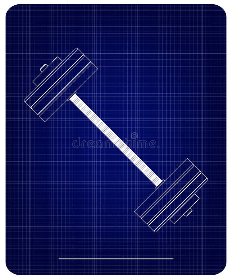 3d Model of Barbell on a Blue Stock Vector - Illustration of people ...