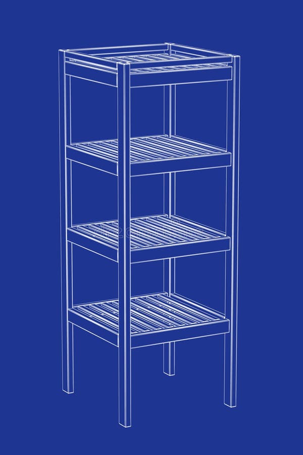 3D Model of a Bathroom Shelving Unit Stock Illustration - Illustration of unit, shelving: 396887765