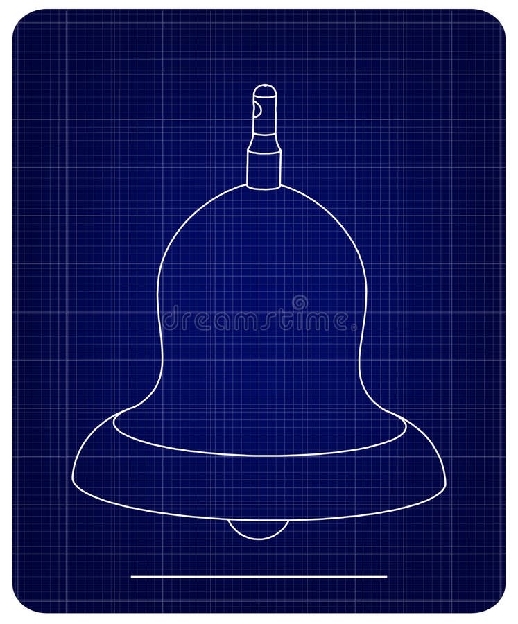 3d Model of a Bell on a Blue Stock Vector - Illustration of jingle ...