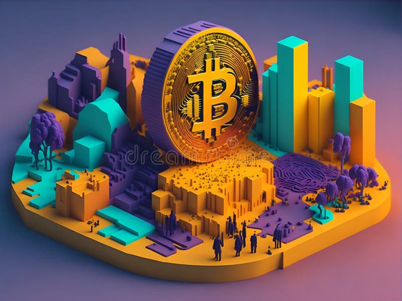 3d model of bitcoin. stock illustration. Illustration of futuremoney ...