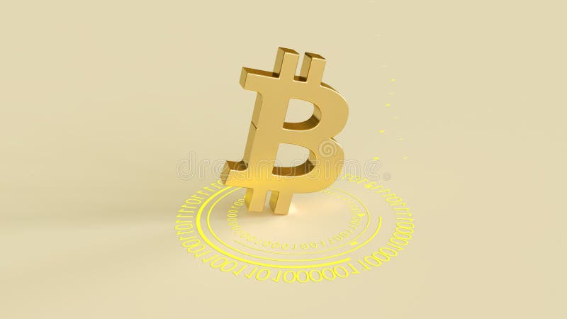 3D Model of the Bitcoin Logo Gold. 3D Rendering. Stock Illustration ...
