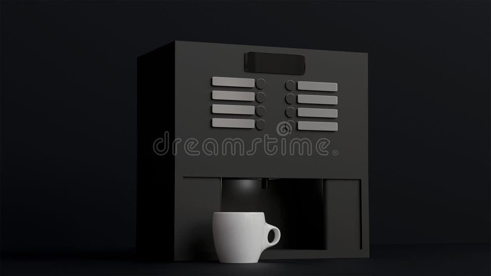 3D Model of Black Compact Functional Technological Coffee Machine and ...