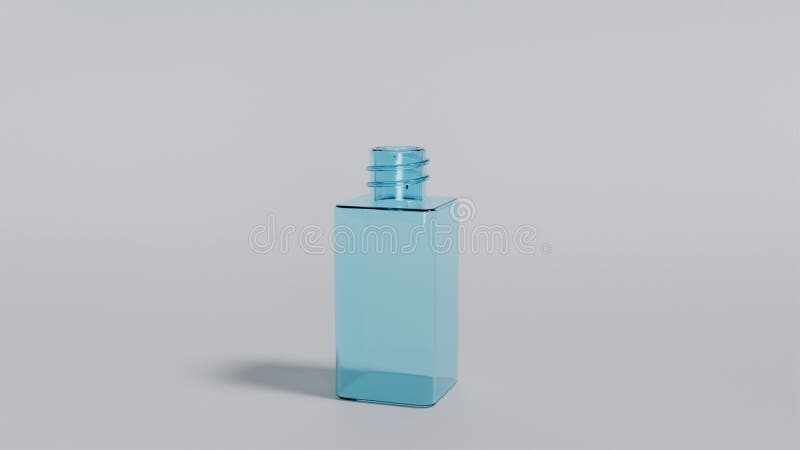 3d Model of a Blue Empty Perfume Bottle without a Lid on a White ...