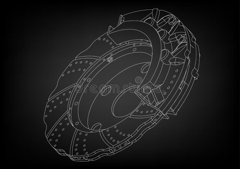 3d model of the brake disc stock vector. Illustration of brake - 114965995