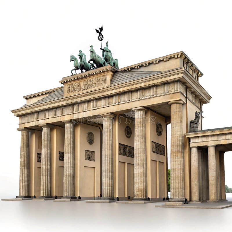 3D Model of the Brandenburg Gate Isolated on Transparent Background ...