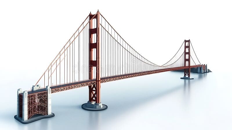 3D Model of Bridge with Detailed Structure and Realistic Design Stock ...