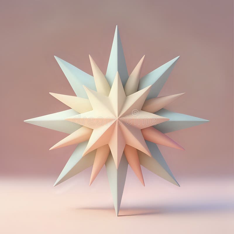 A 3D Model of a Bright Star in Pastel Colors with a Whimsical ...