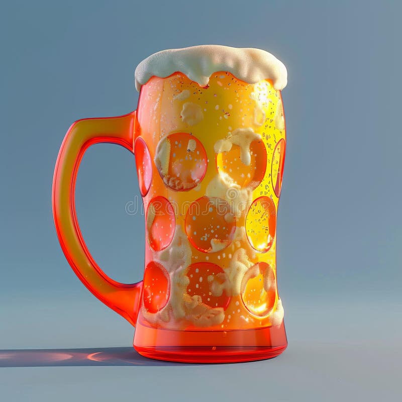 76 3D Model of a Bright and Vibrant Beer Mug Icon Stock Illustration - Illustration of model ...