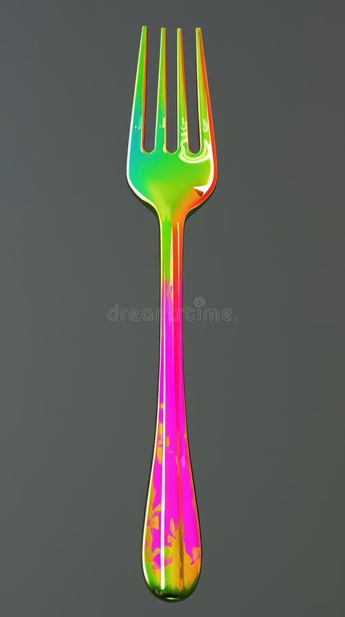 83 3D Model of a Bright and Vibrant Fork Icon Stock Illustration ...
