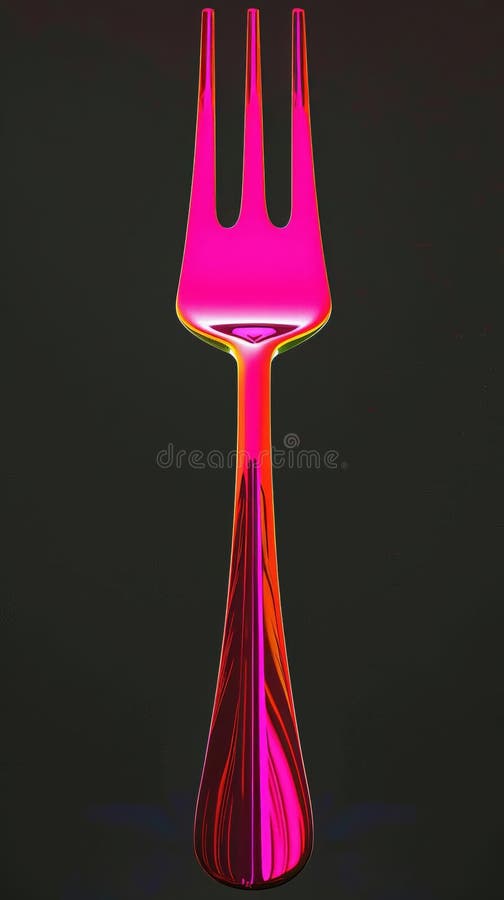 83 3D Model of a Bright and Vibrant Fork Icon Stock Illustration ...