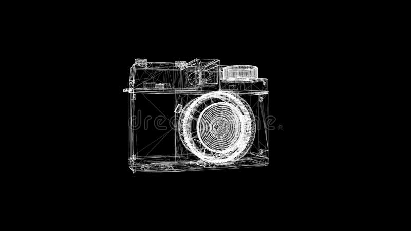 3D Model of Camera on Black Background. Animation Stock Video - Video ...