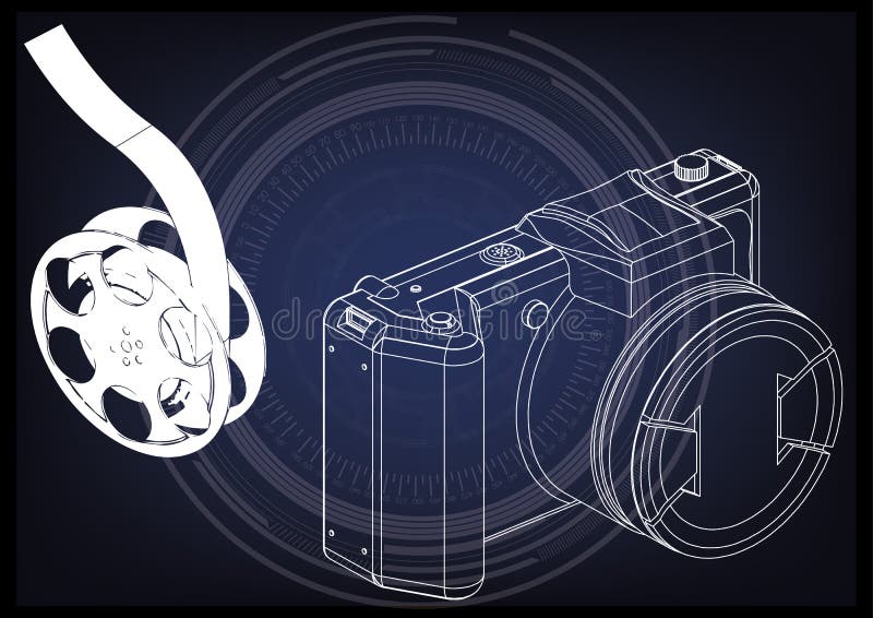 3d model of the camera stock vector. Illustration of dslr - 113164909