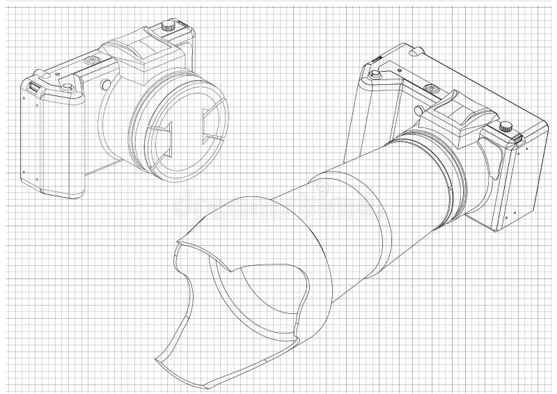 3d model of the camera stock vector. Illustration of film - 110377217