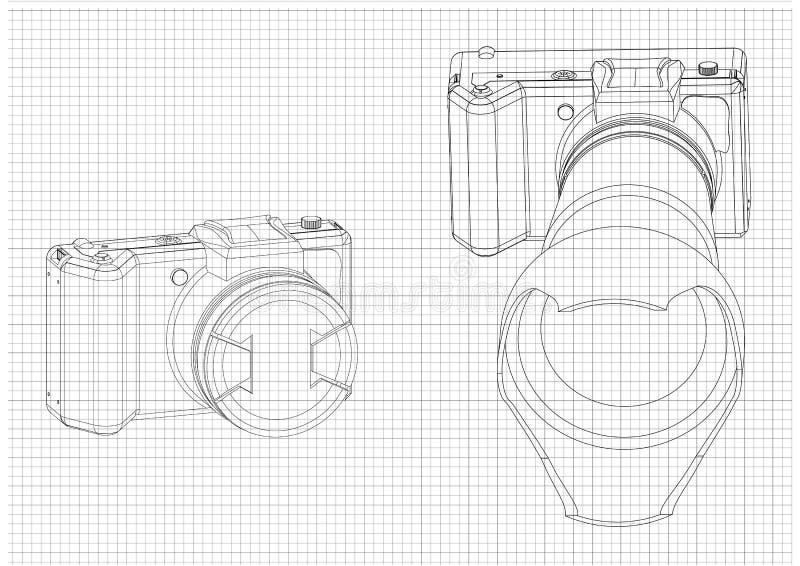 3d model of the camera stock vector. Illustration of minimal - 110377244