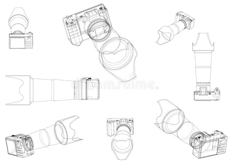 3d model of the camera stock vector. Illustration of analogue - 110377843