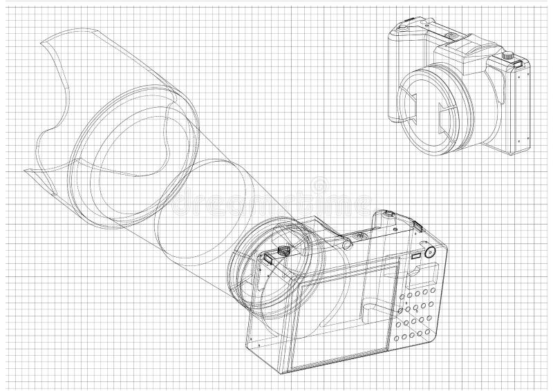 3d model of the camera stock vector. Illustration of negative - 110377216