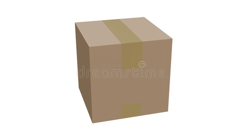 3D Model of a Cardboard Box on a White Background, Box Stock ...