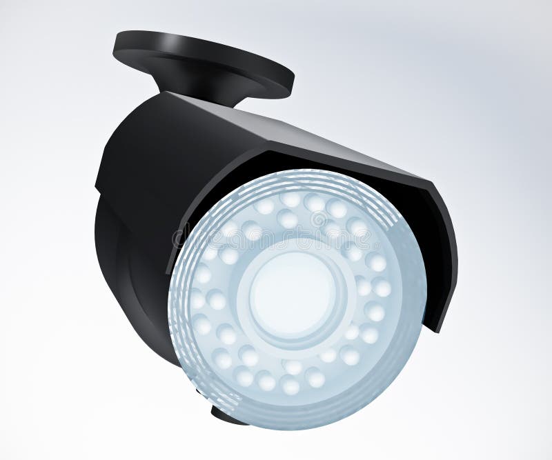3d model of cctv camera stock illustration. Illustration of black ...