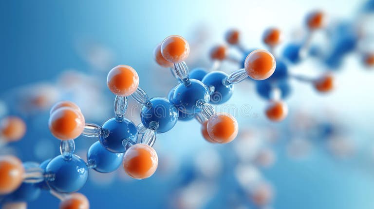 3D Model of Chemical Molecules. Molecular Structure Showcased in ...