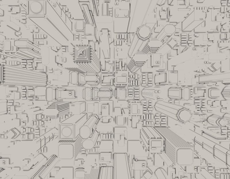 3D Model of City.3D Rendering Illustration Stock Illustration ...