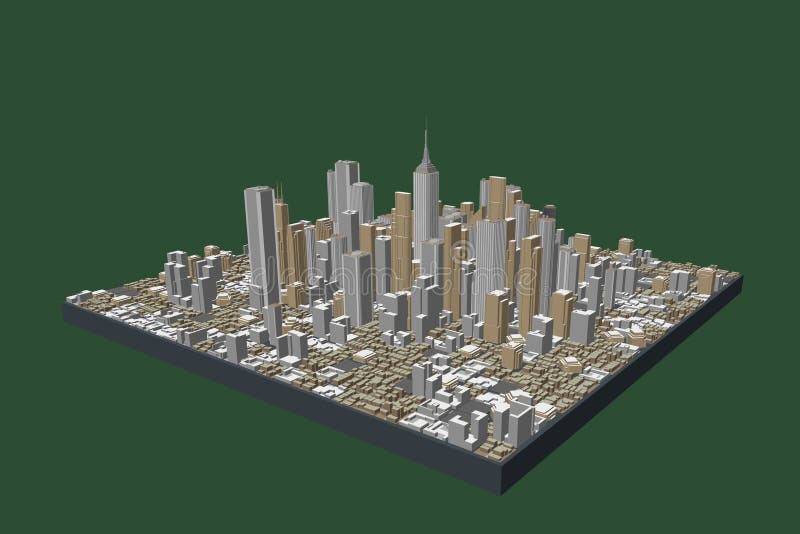 3D Model of City. Vector Illustration Stock Vector - Illustration of ...