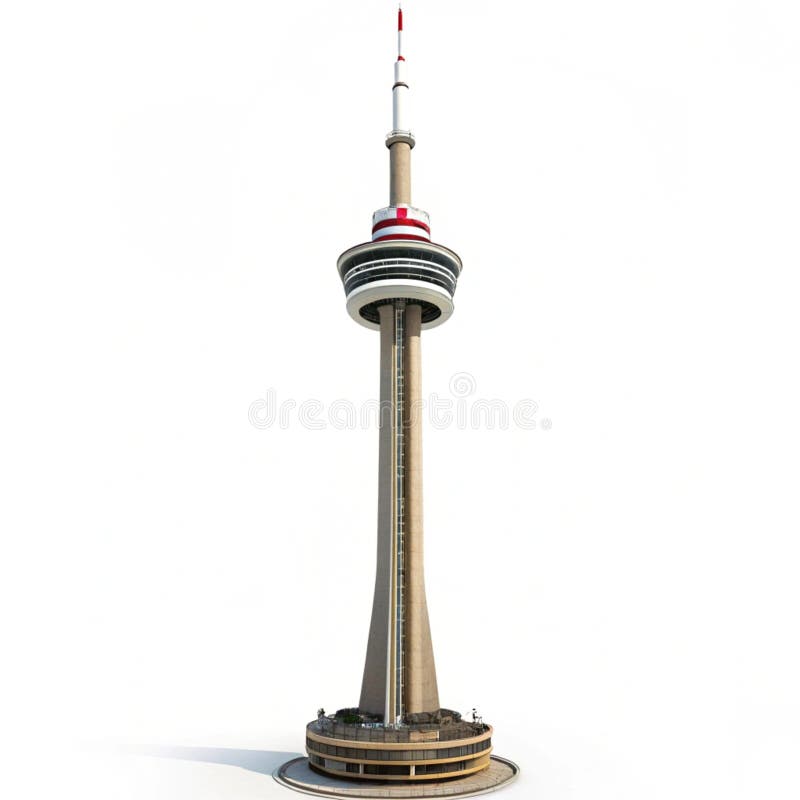 3D Model of CN Tower Isolated on Transparent Background Stock ...