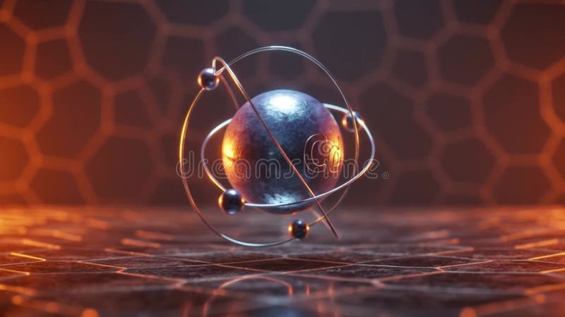 Rotating Cobalt Atom Model on Hexagonal Surface with Warm Lighting ...