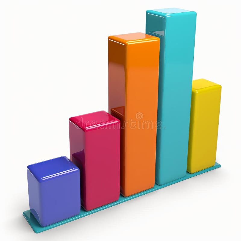 39 3D Model of a Colorful Bar Graph Icon Realistic and Intricate ...