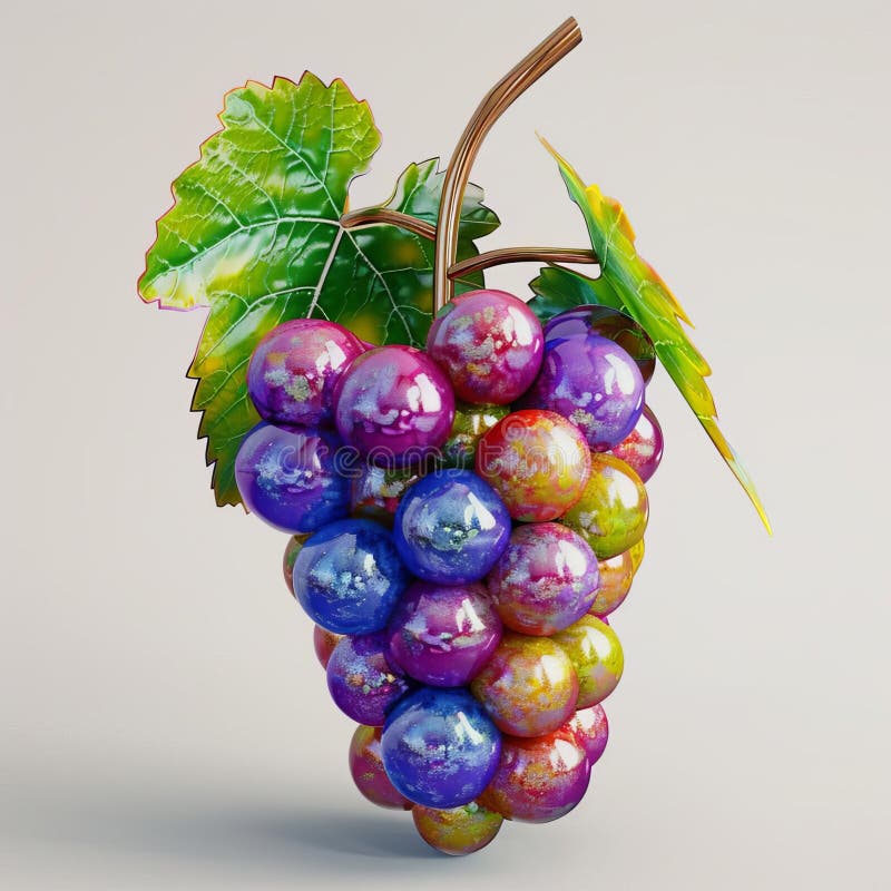 62 3D Model of a Colorful Grape Icon Detailed and Shiny Illustration ...