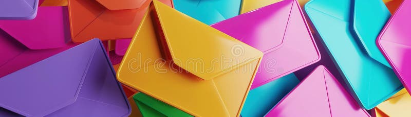30 3D Model of a Colorful Mail Icon Glossy and Vibrant Illustration ...