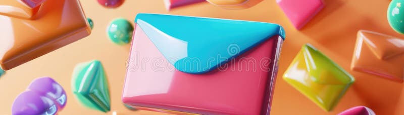 30 3D Model of a Colorful Mail Icon Glossy and Vibrant Illustration ...