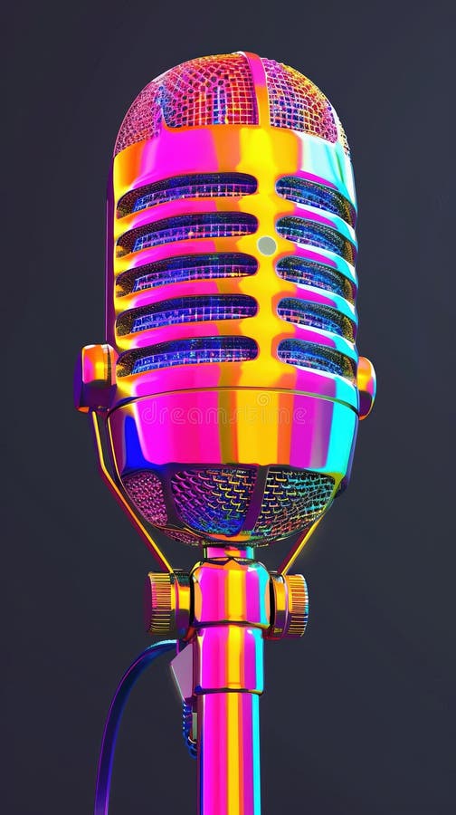 101 3D Model of a Colorful Microphone Icon Glossy and Detailed ...