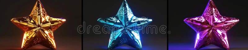 8 3D Model of a Colorful Star Icon Detailed and Shiny Illustration ...