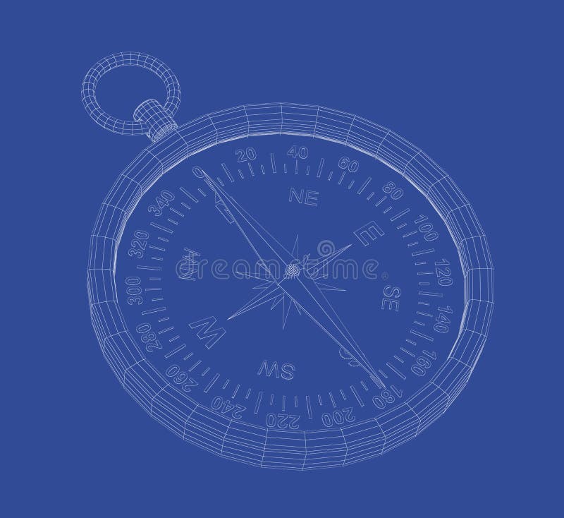 3D model of compass stock illustration. Illustration of equipment ...
