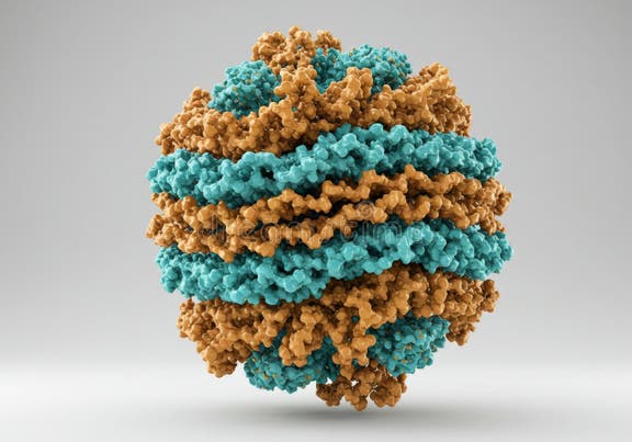 3D Model of a Complex Virus Molecule Structure Stock Illustration ...