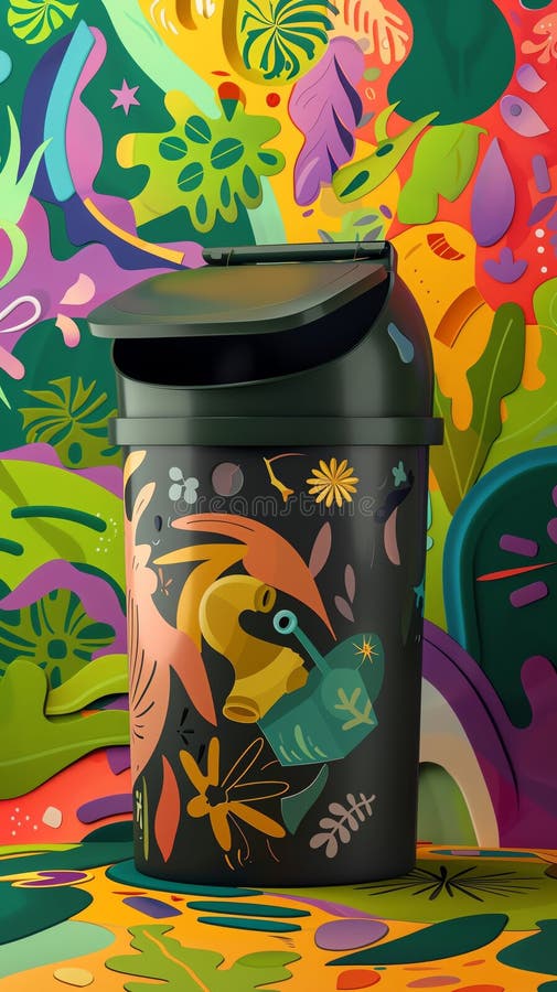 219 3D Model of a Compost Bin Icon with a Colorful Illustrated ...