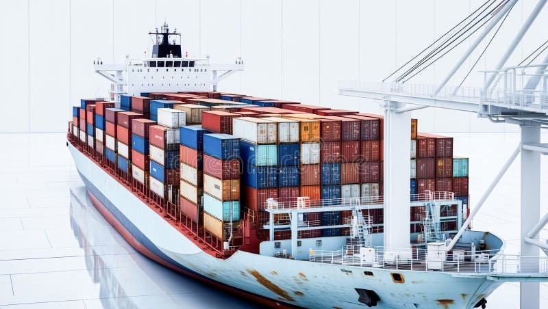 Cargo Ship Loaded with Containers at the Container Terminal Stock ...