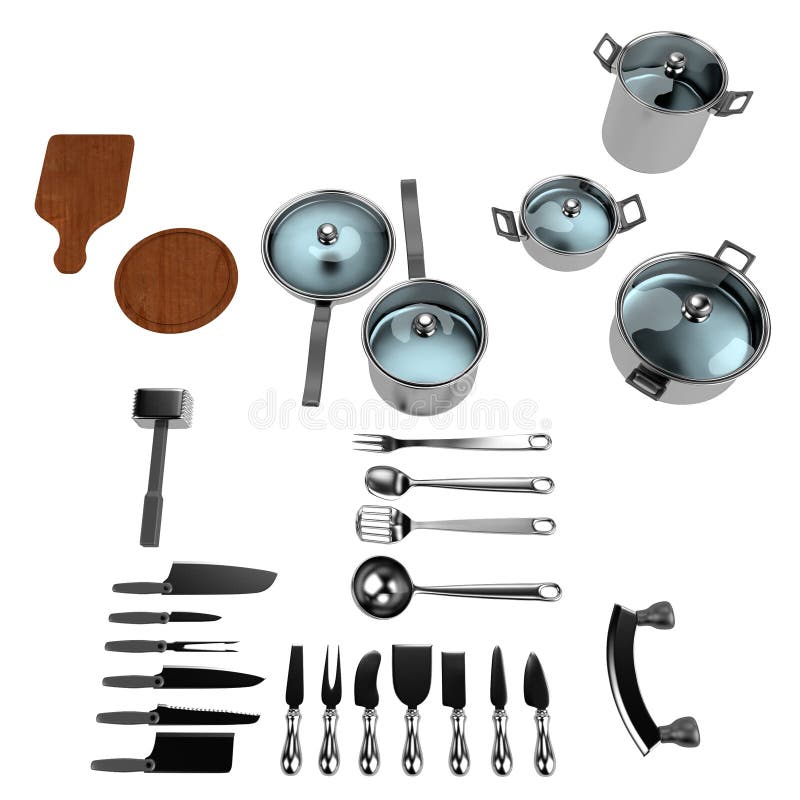 3d model of cookware stock illustration. Illustration of collection ...