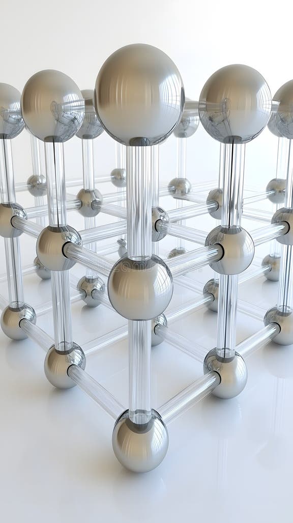 3D Model of a Crystal Lattice Structure Stock Image - Image of ...