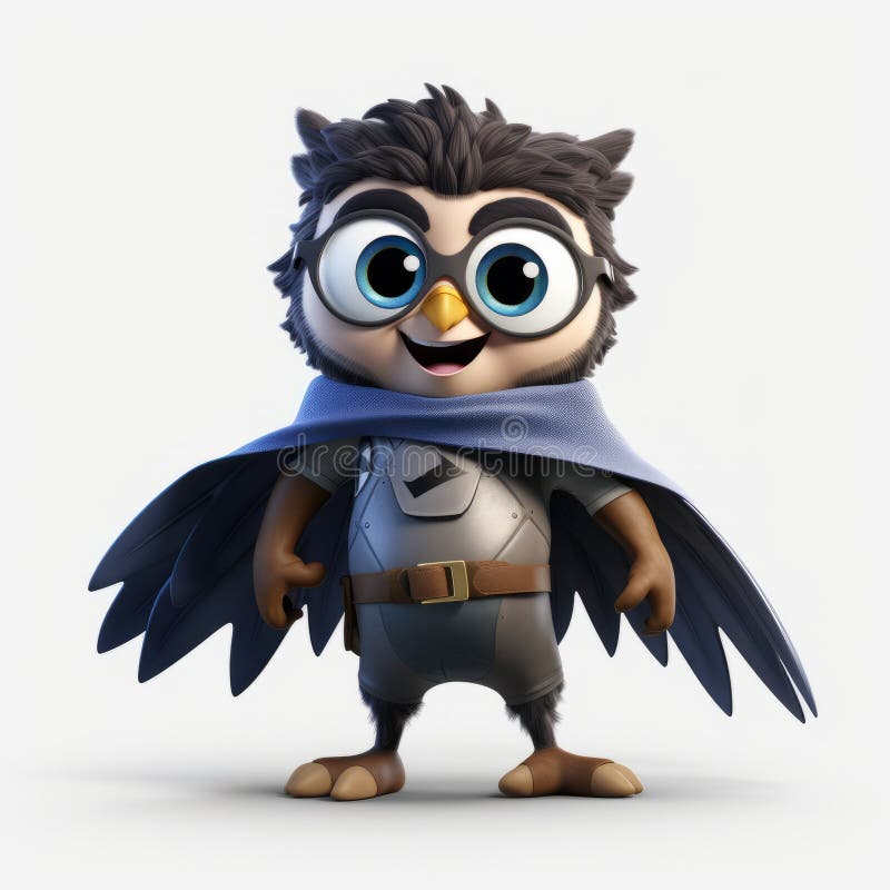 Twilight-themed Cartoon Owl Character: Superhero Happy Scout Stock ...