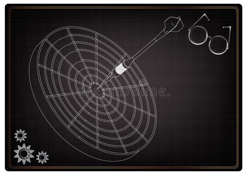 3d Model of Darts on a Black Stock Vector - Illustration of advantage ...